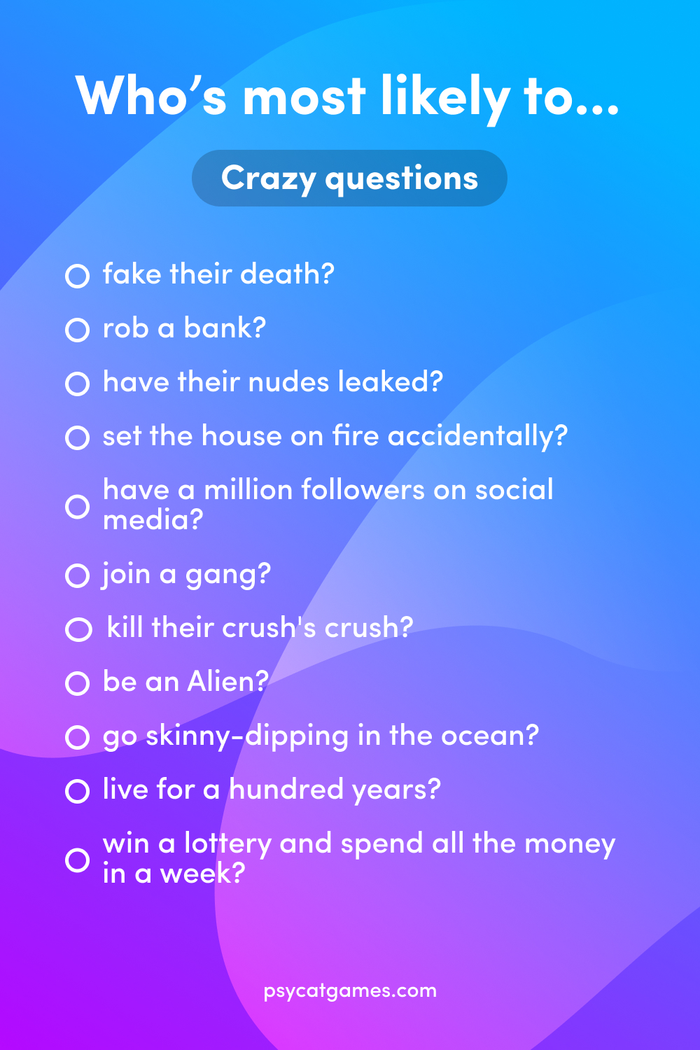 250 Best Most Likely To Questions For Any Party 250 Best Most Likely To Questions For Any Party